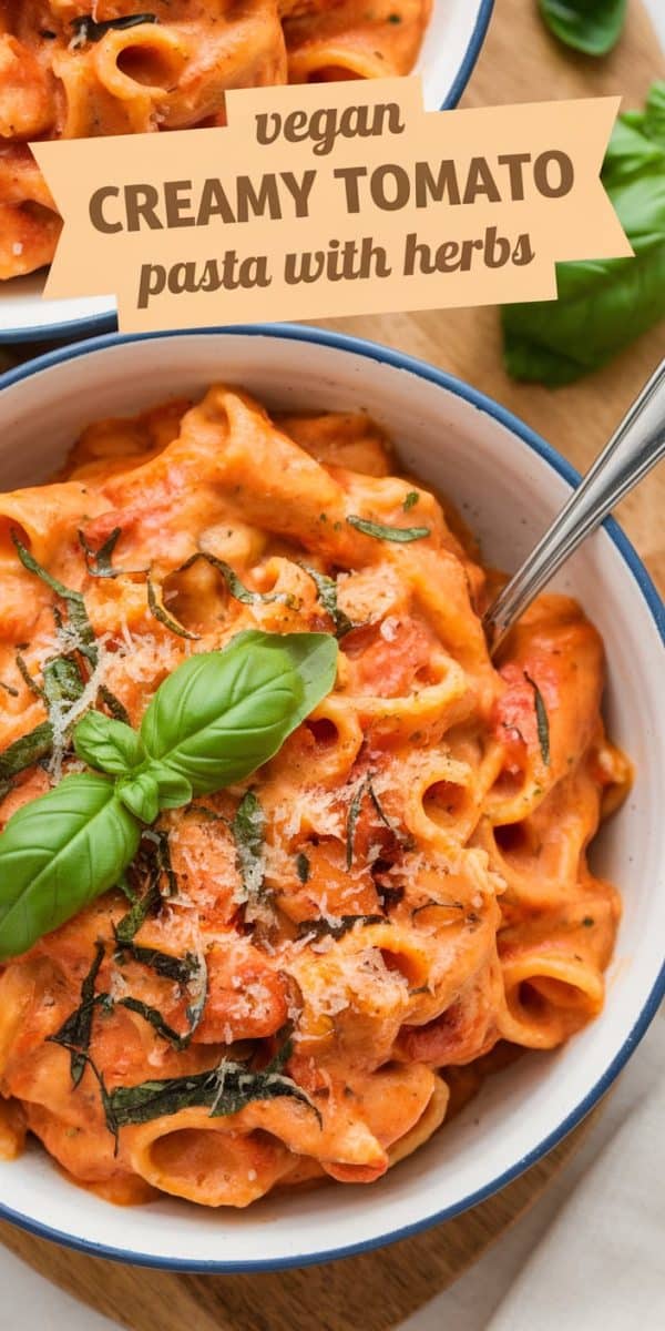 Vegan Creamy Tomato Pasta With Herbs Recipe