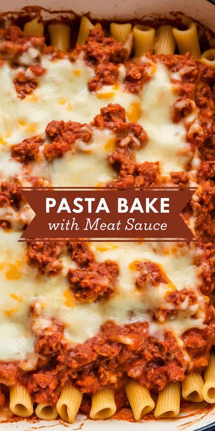Pasta Bake with Meat Sauce Recipe