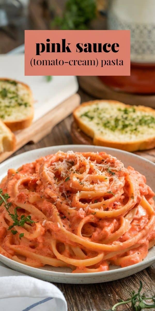 Pink Sauce (Tomato-Cream) Pasta Recipe